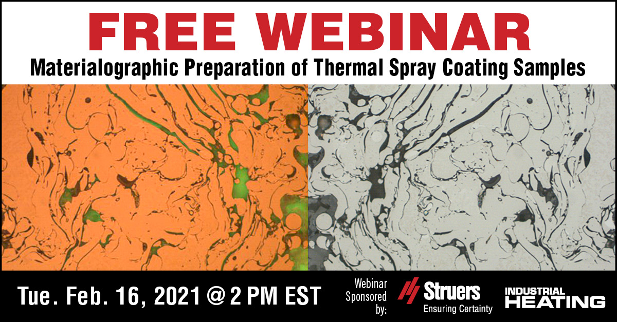 Materialographic Preparation of Thermal Spray Coating Samples Registration